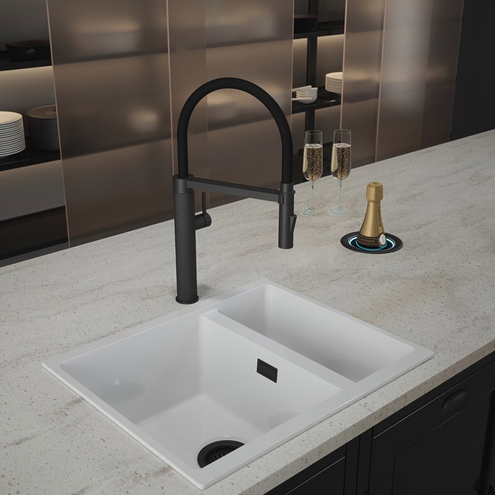 Quilt Diamond Carved Tube Spray Tap in Black | Carysil Clearance ...